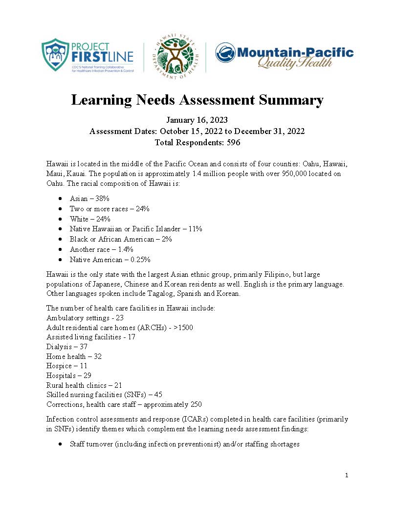 Project Firstline | Disease Outbreak Control Division | COVID-19