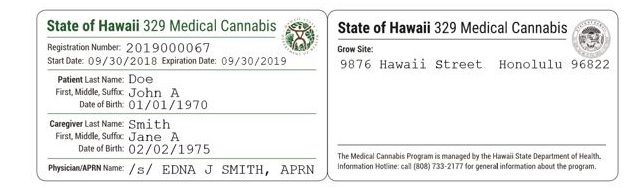 Medical Cannabis Registry Program | Sample 329 Card
