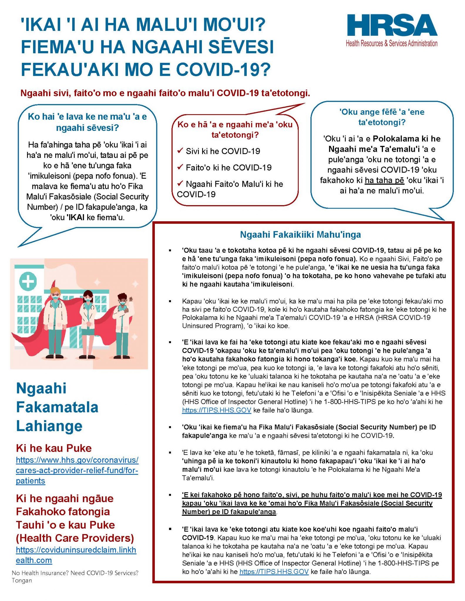 Office of Language Access | COVID-19: (Tongan)