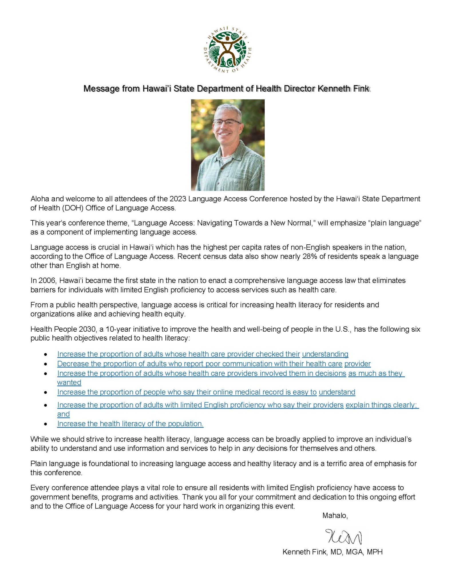 Office of Language Access | Special Messages