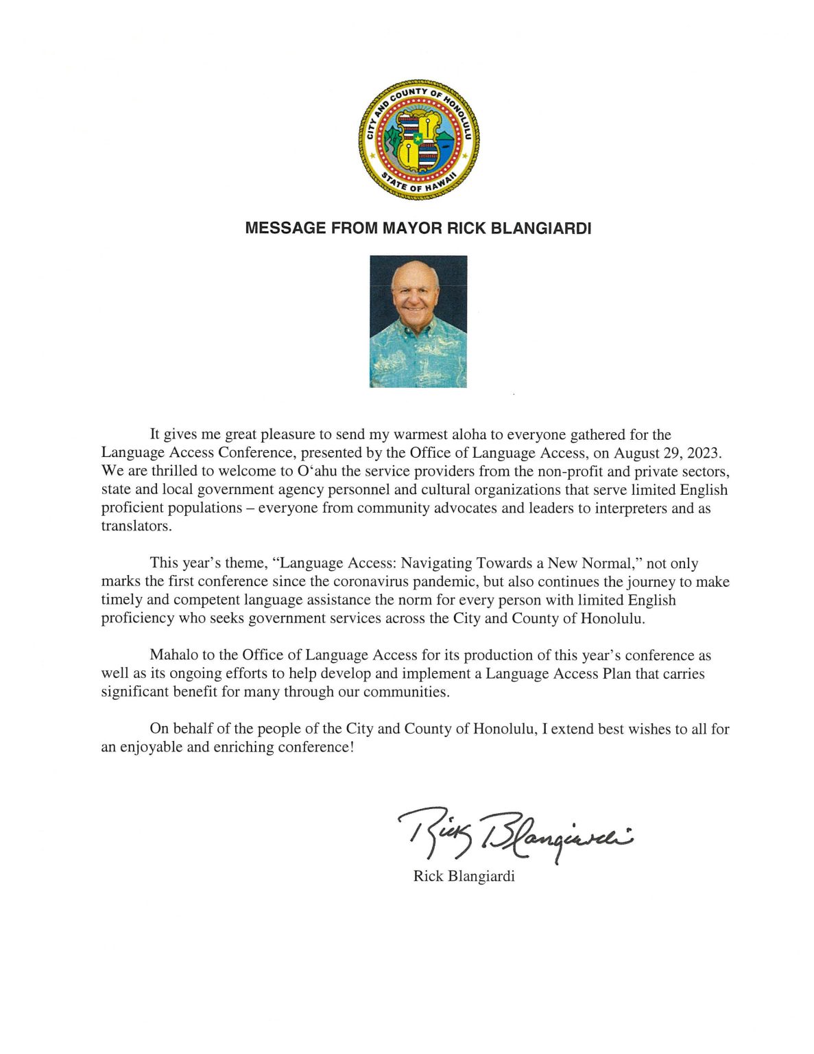 Office of Language Access | Special Messages